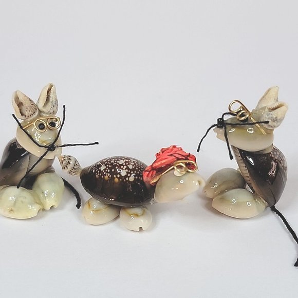 Accents | Adorable Shell Mice And Turtle With Glasses Lot Of 3 | Poshmark